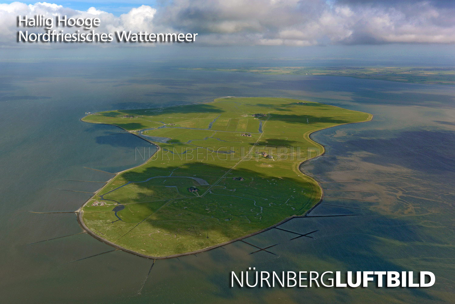 Hallig Hooge, Nordfriesisches Wattenmeer, Luftbild