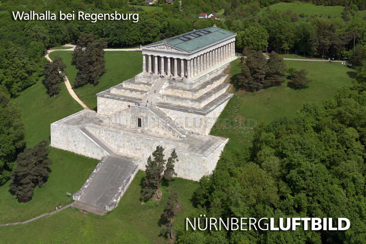 Luftbild der Walhalla bei Regensburg